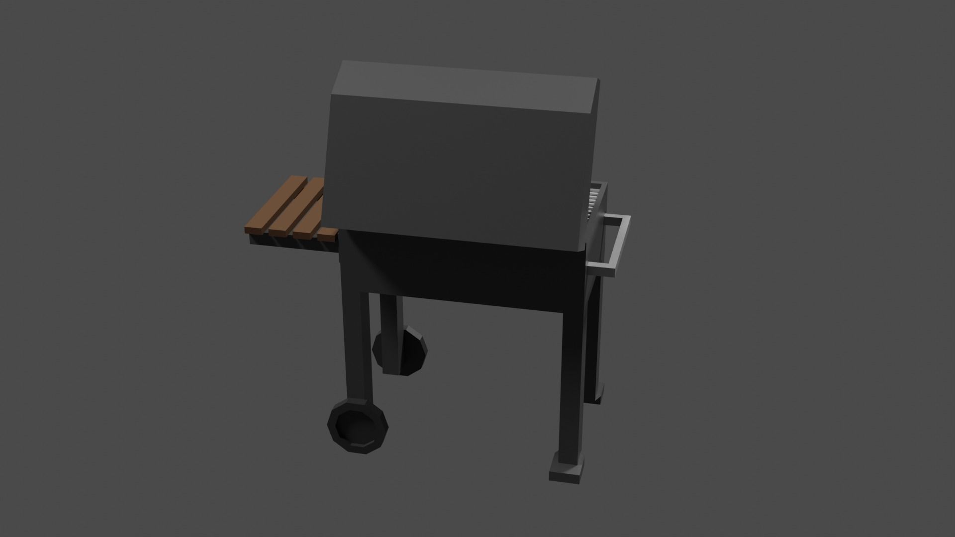3D model Lowpoly Grill bbq with wooden table VR / AR / low-poly | CGTrader