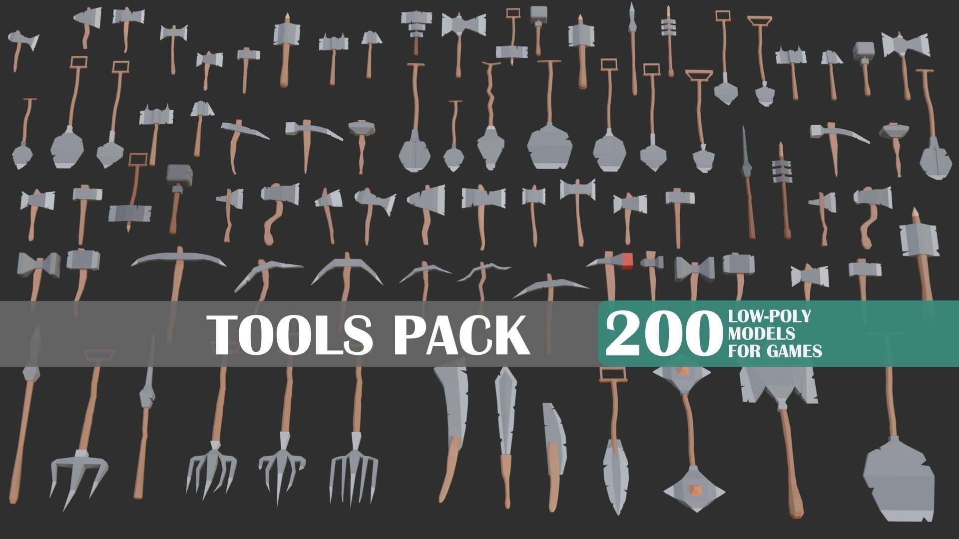 3D model Low Poly Tools Pack VR / AR / low-poly | CGTrader