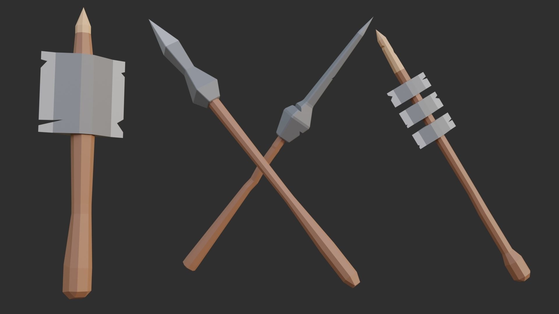 3D model Low Poly Tools Pack VR / AR / low-poly | CGTrader