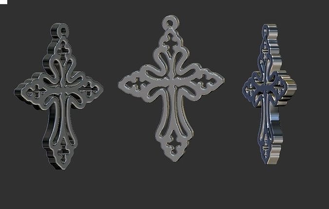 gothic cross 3D model 3D printable | CGTrader