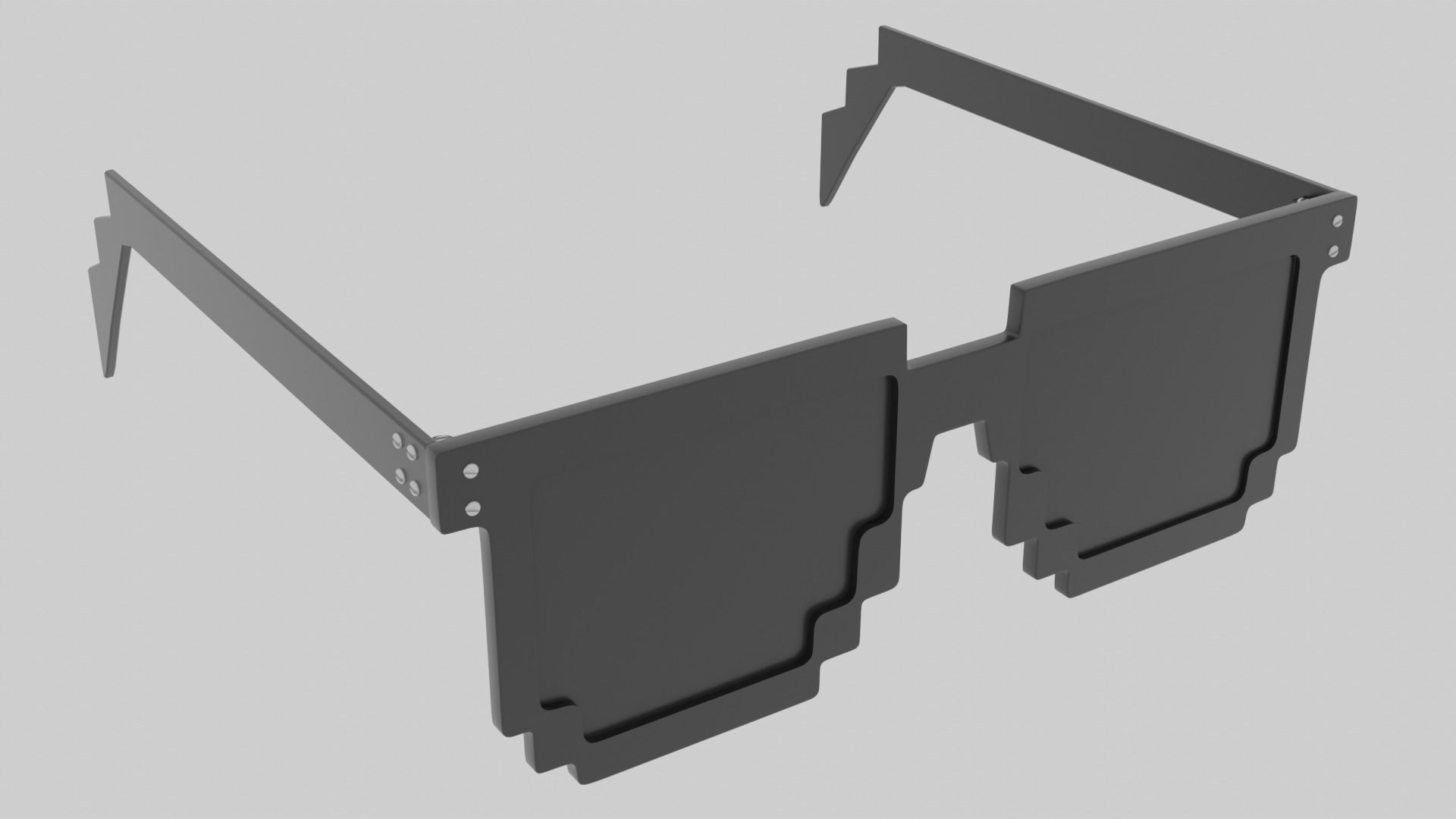 Pixel Style Sun Glass Free 3d Model Cgtrader