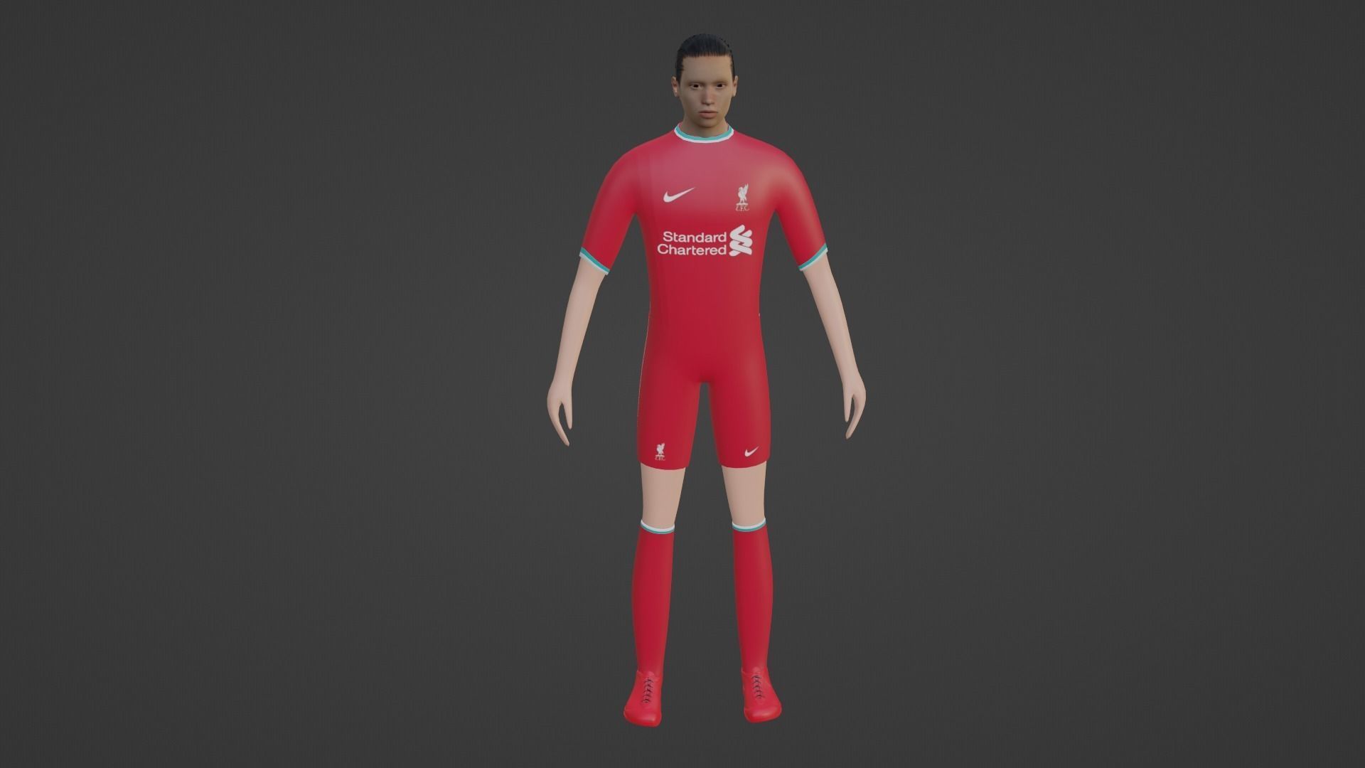 3D model Soccer Player - Liverpool VR / AR / low-poly | CGTrader