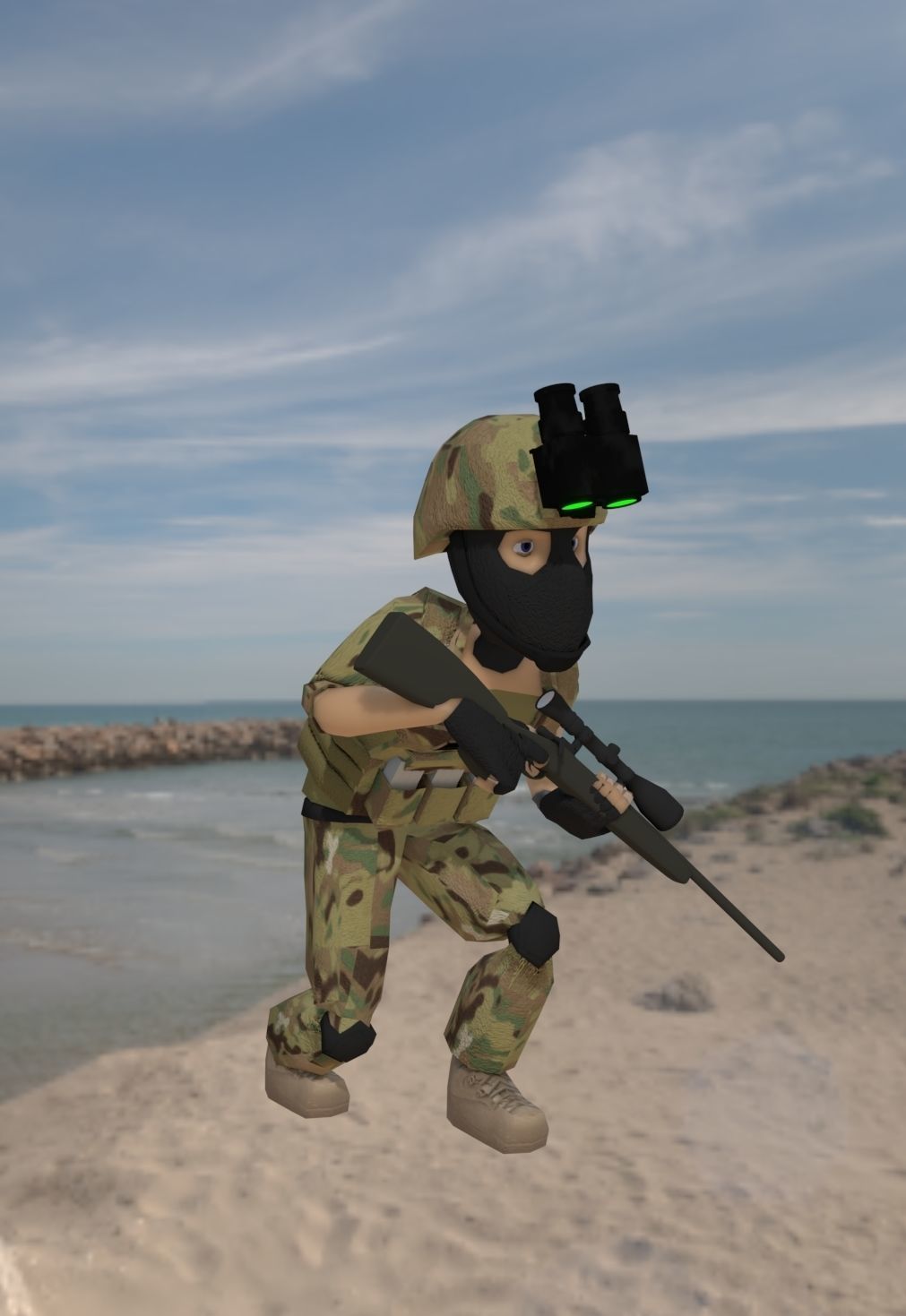 US Sniper 3D model animated rigged | CGTrader