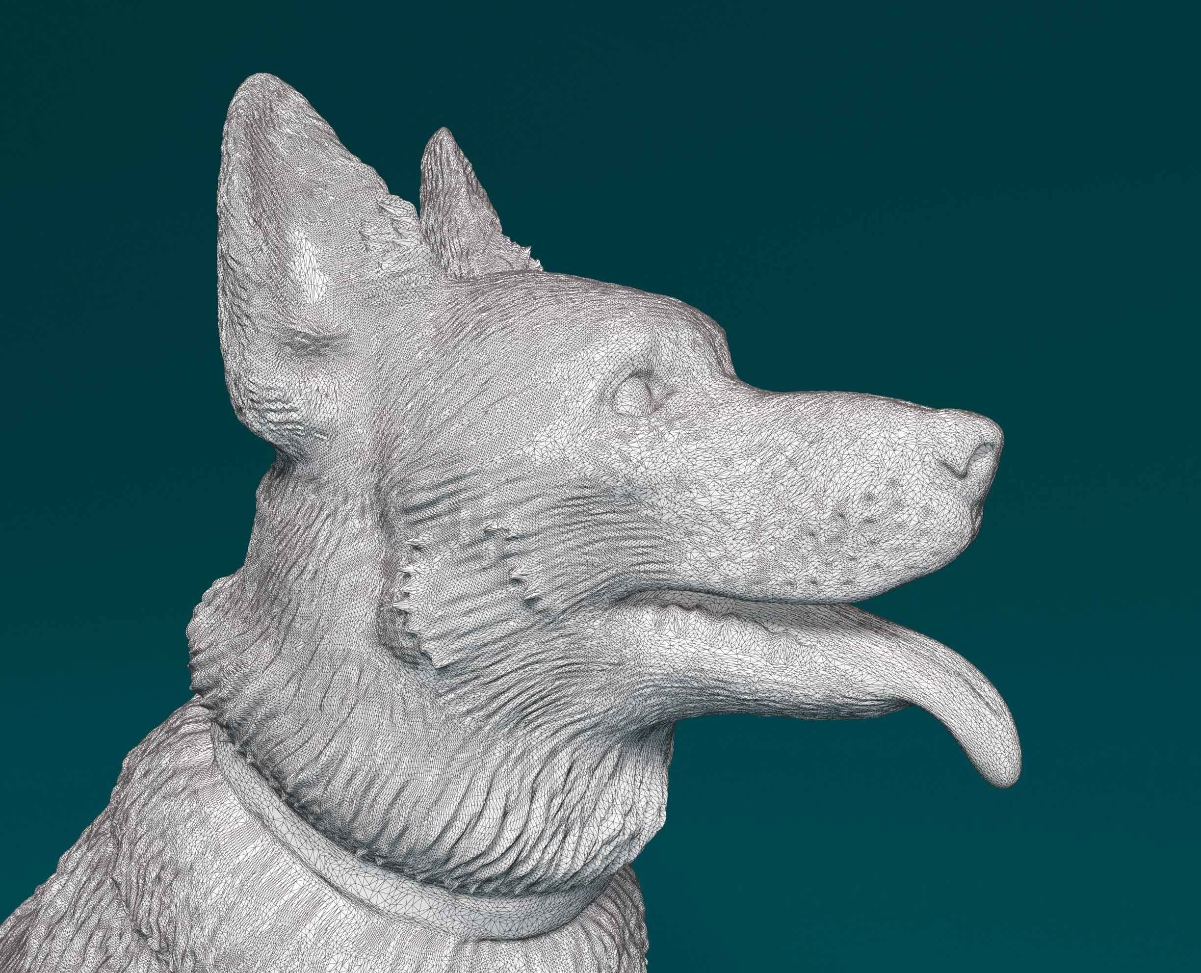 German shepherd 3D model 3D printable | CGTrader