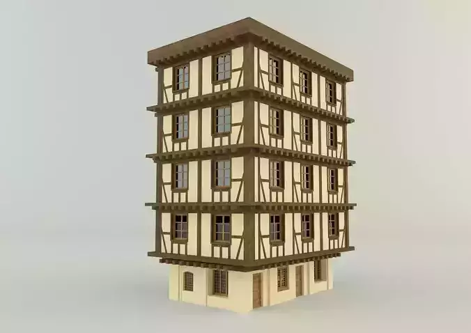 model houses 3 tall building with windows and balconies 3D model | CGTrader