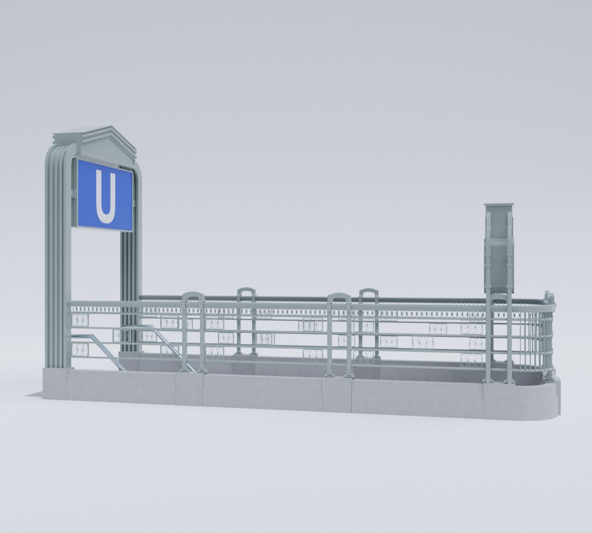 German Berlin Subway Entrance 3D model | CGTrader