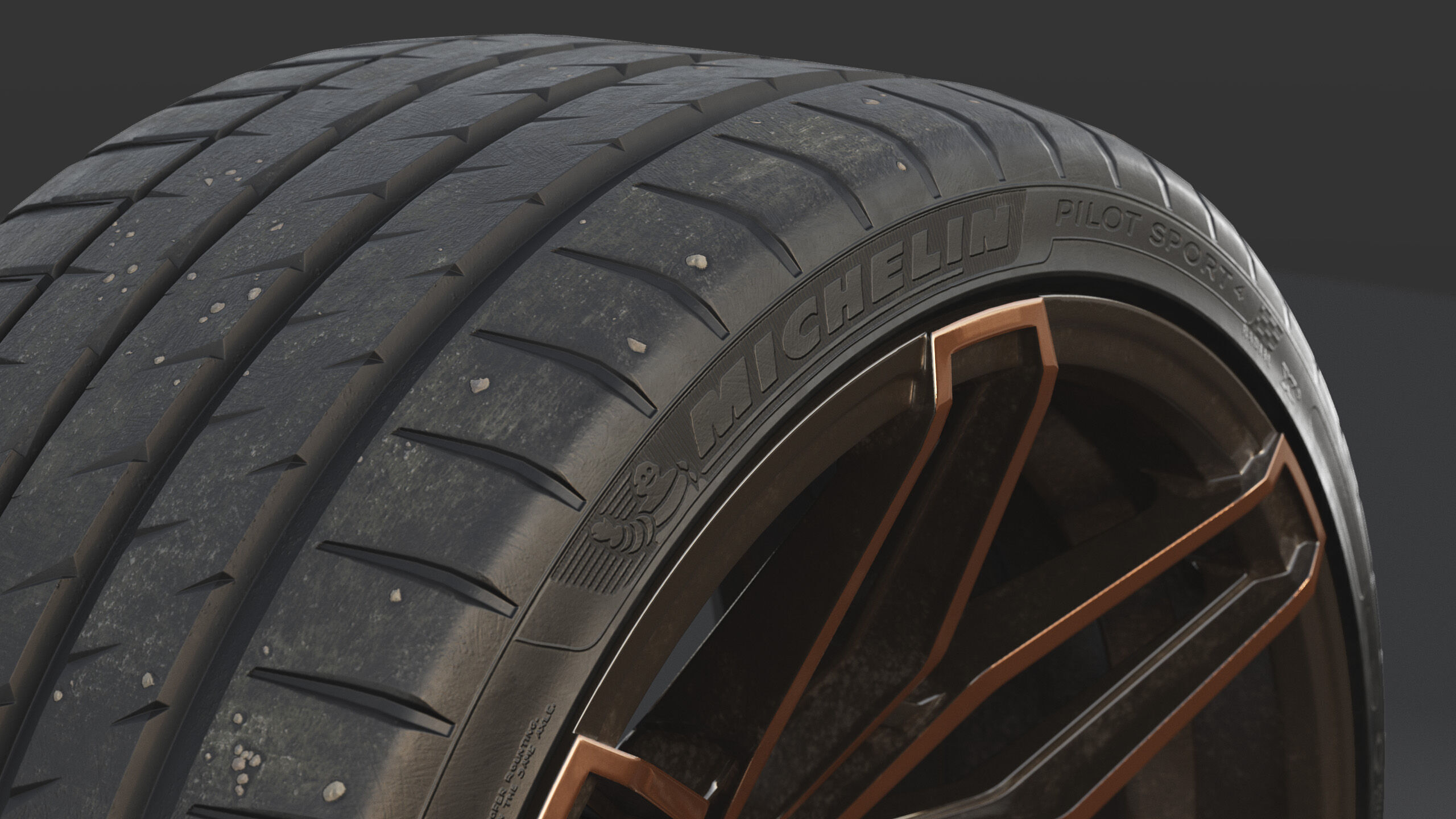 3D model Rim WheelForce CF2-FF and Tire Michelin Pilot Sport 4 VR / AR ...