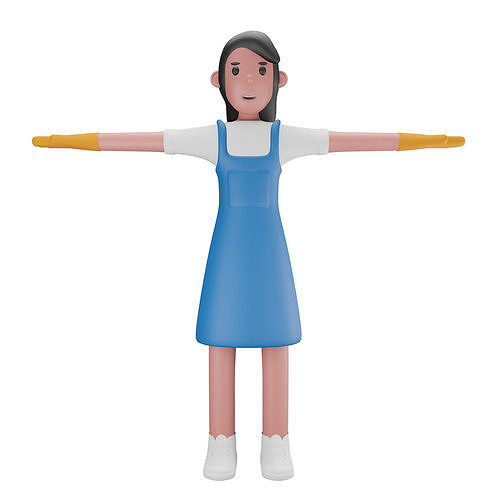 3D model girl cleaning service VR / AR / low-poly | CGTrader