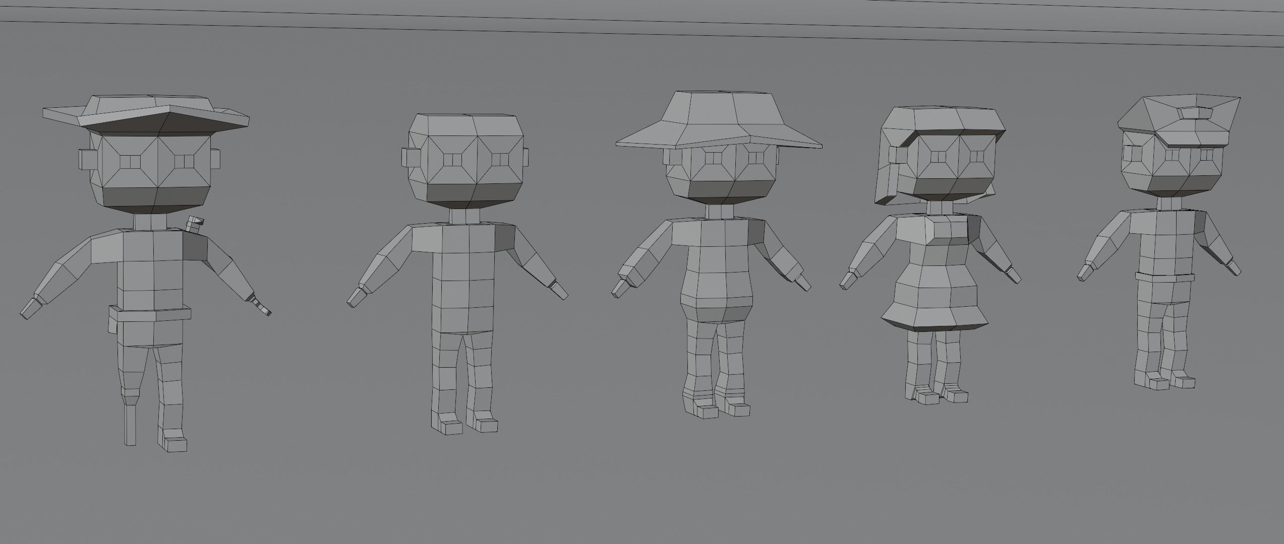 3D model low poly character pack VR / AR / low-poly | CGTrader