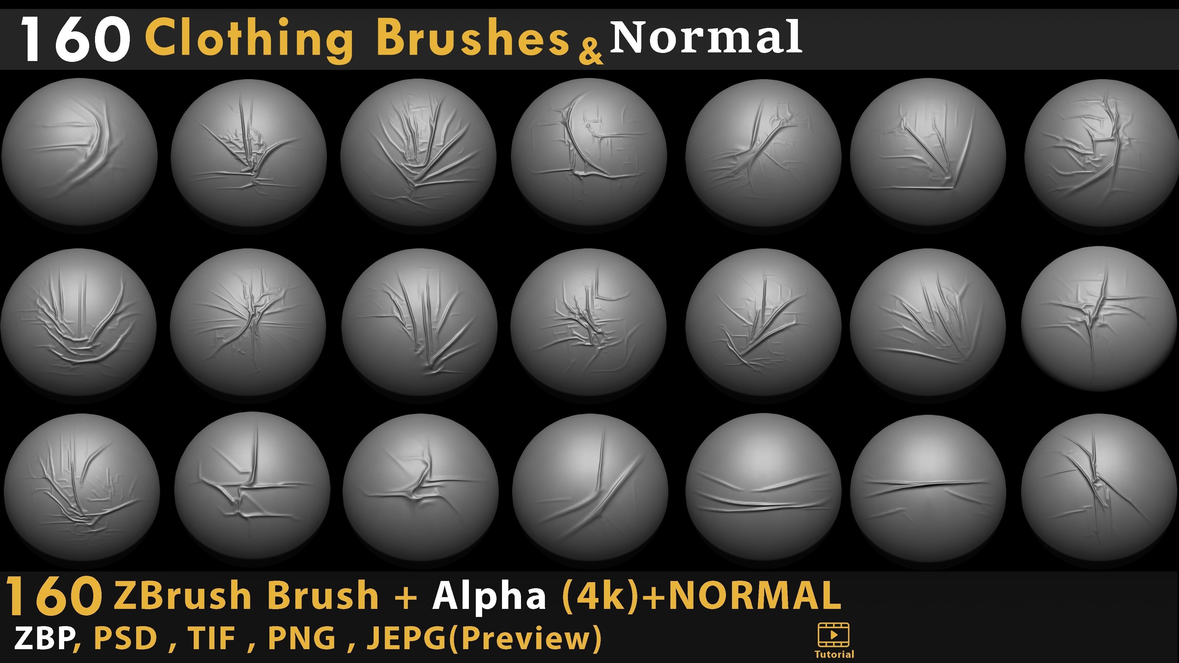 160 clothing brush and normal map 4K 3D model | CGTrader