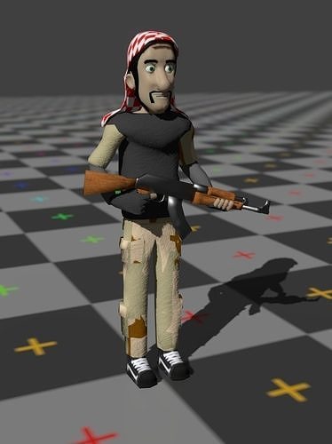 Islamic terrorist 3D model rigged | CGTrader