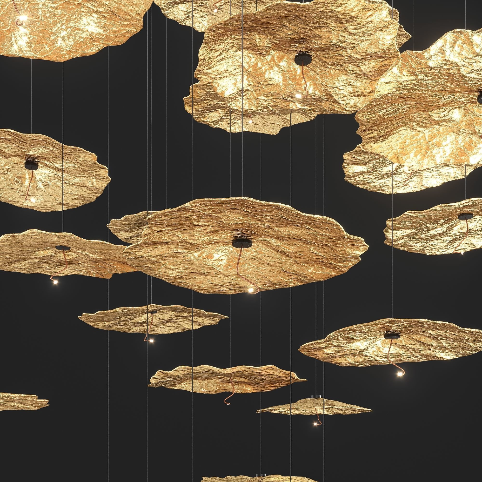 Catellani Smith Gold Moon Chandelier 3D model | CGTrader