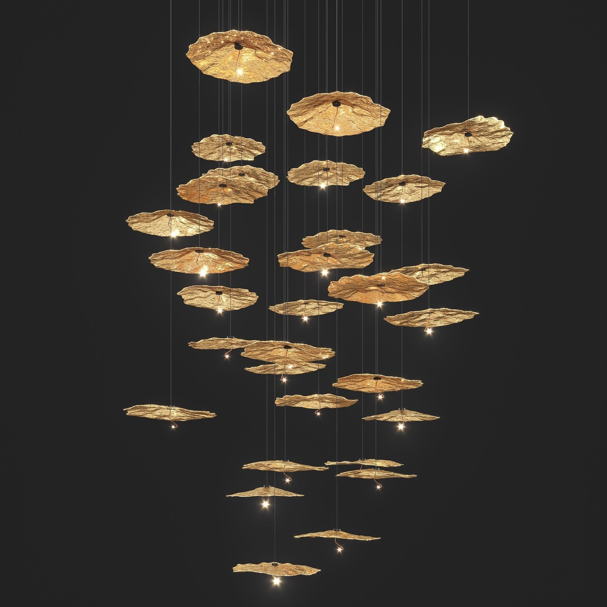Catellani Smith Gold Moon Chandelier 3D model | CGTrader