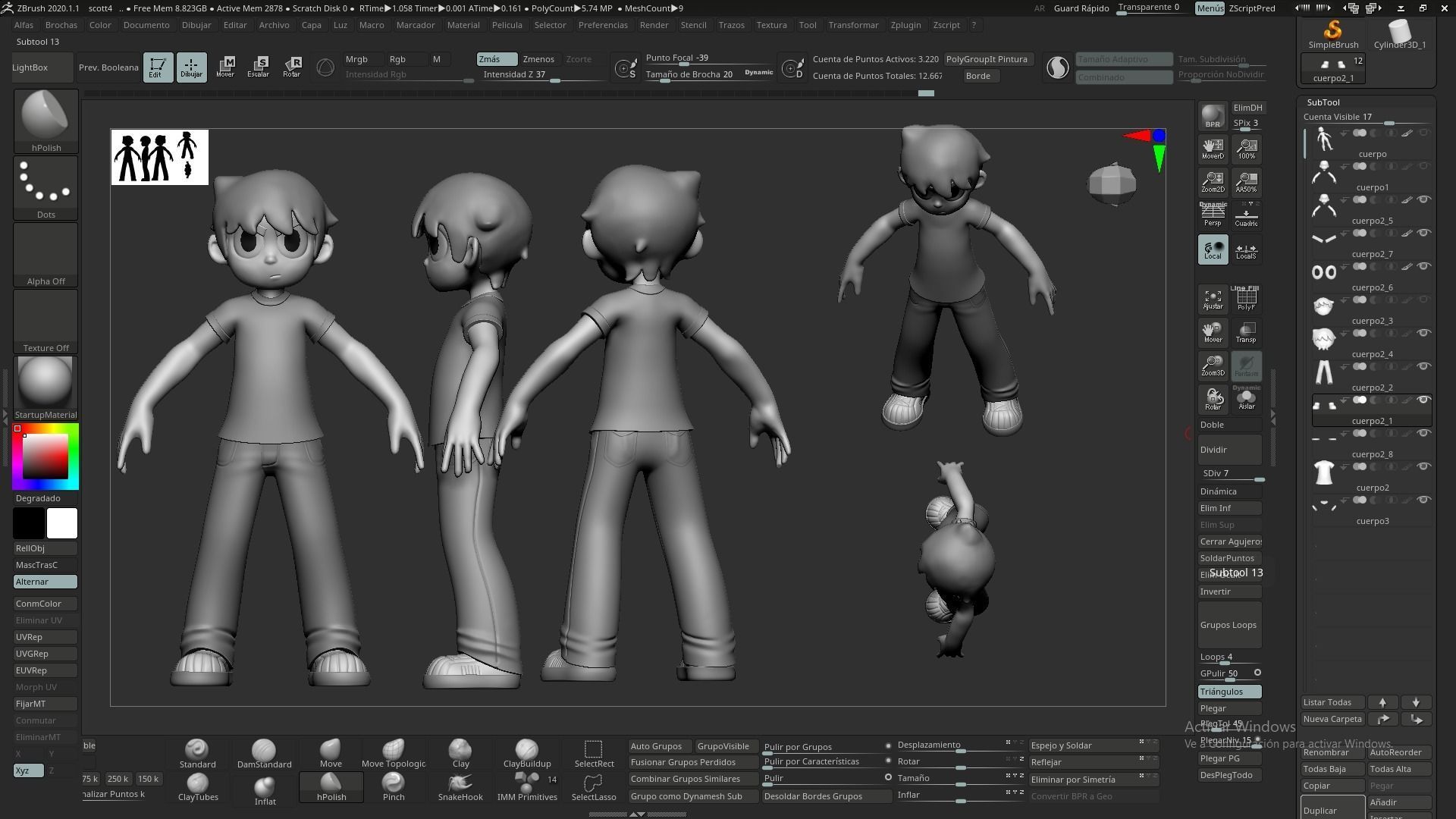 simple scott standing 3D model 3D printable | CGTrader