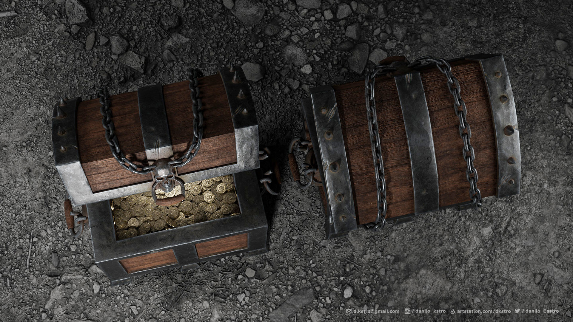 3D model Treasure Chest - Lowpoly - 4k Textures VR / AR / low-poly ...