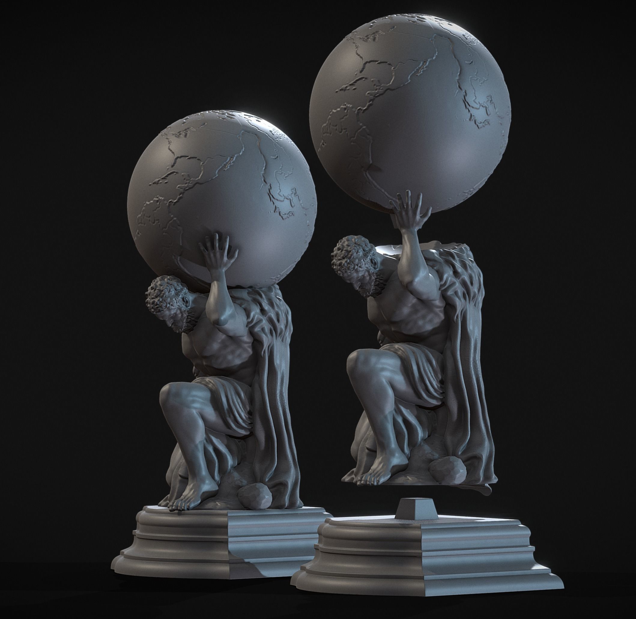 Hercule holding the globe 3D model 3D printable | CGTrader