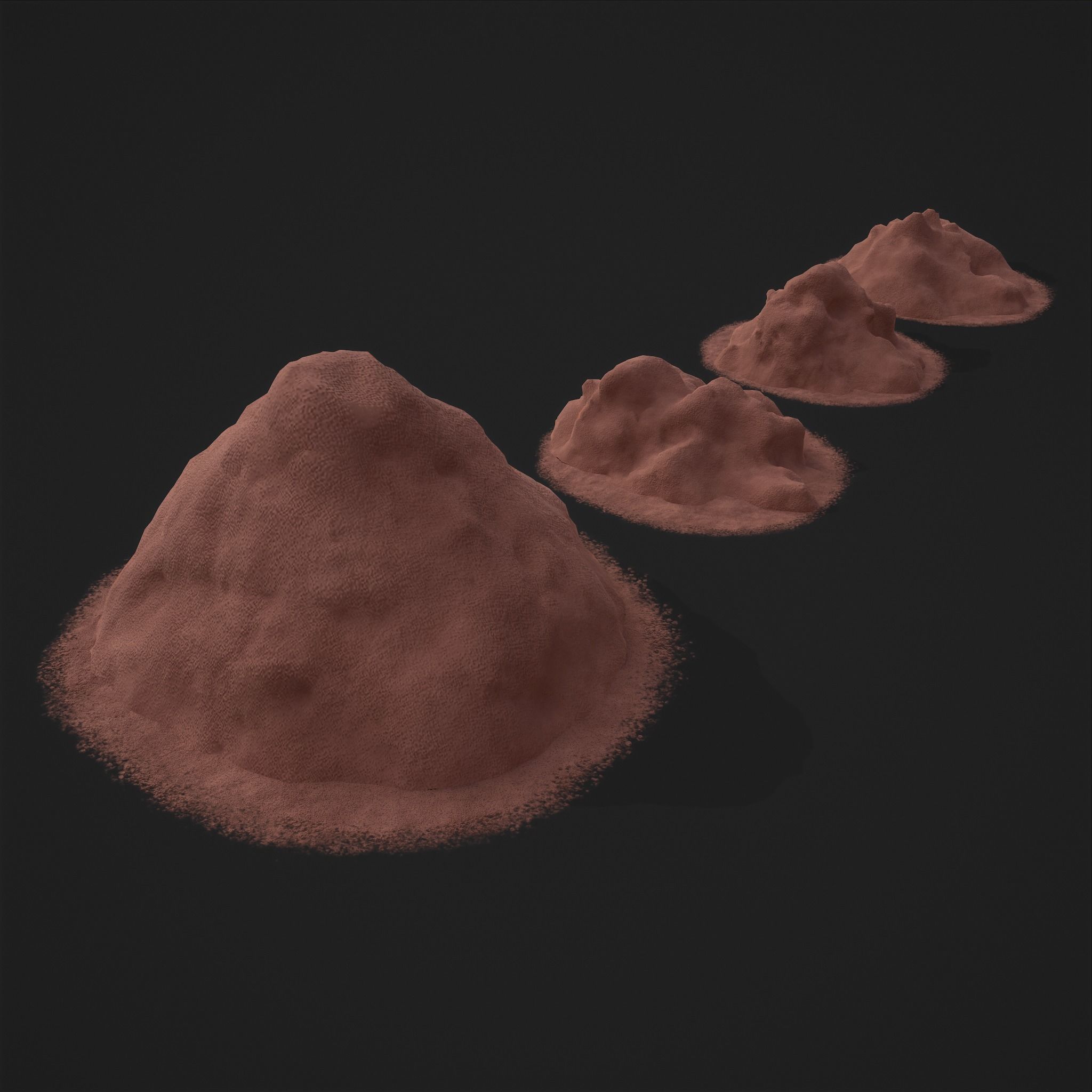 3D model Cocoa Powder Piles VR / AR / low-poly | CGTrader