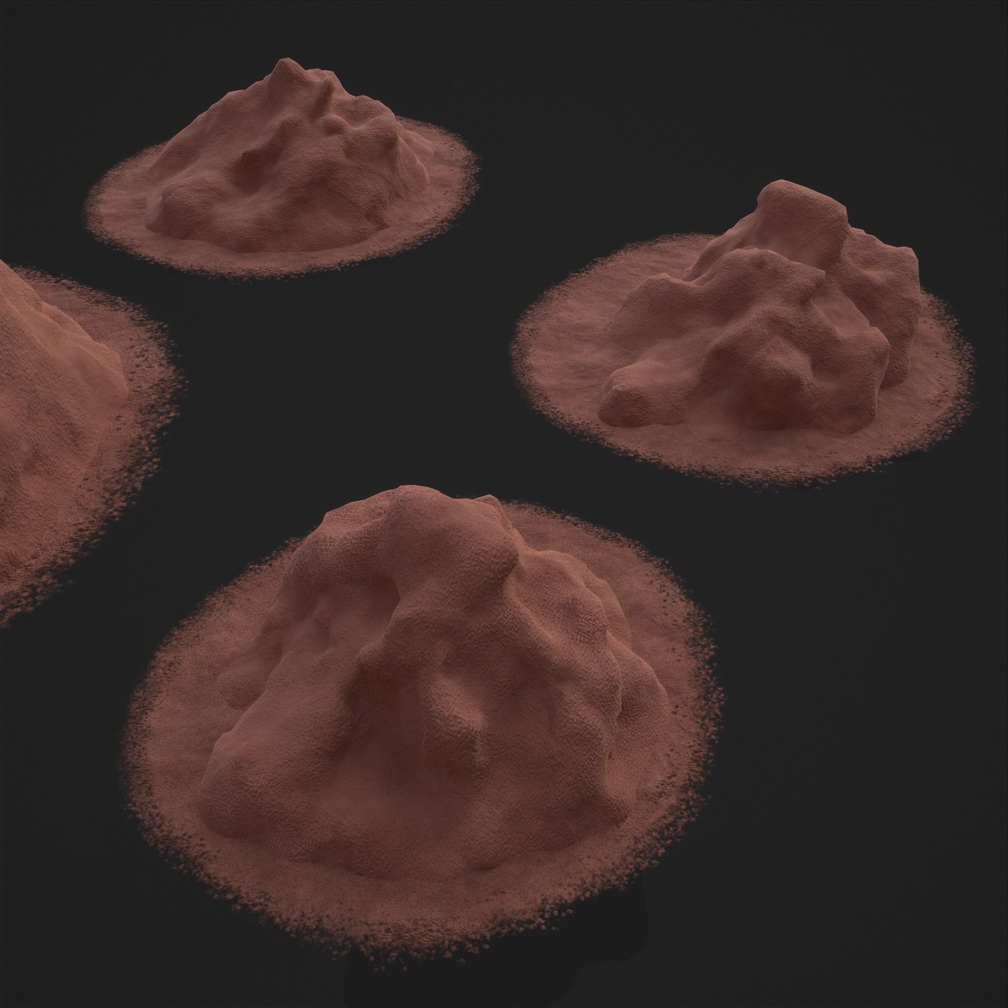 3D model Cocoa Powder Piles VR / AR / low-poly | CGTrader