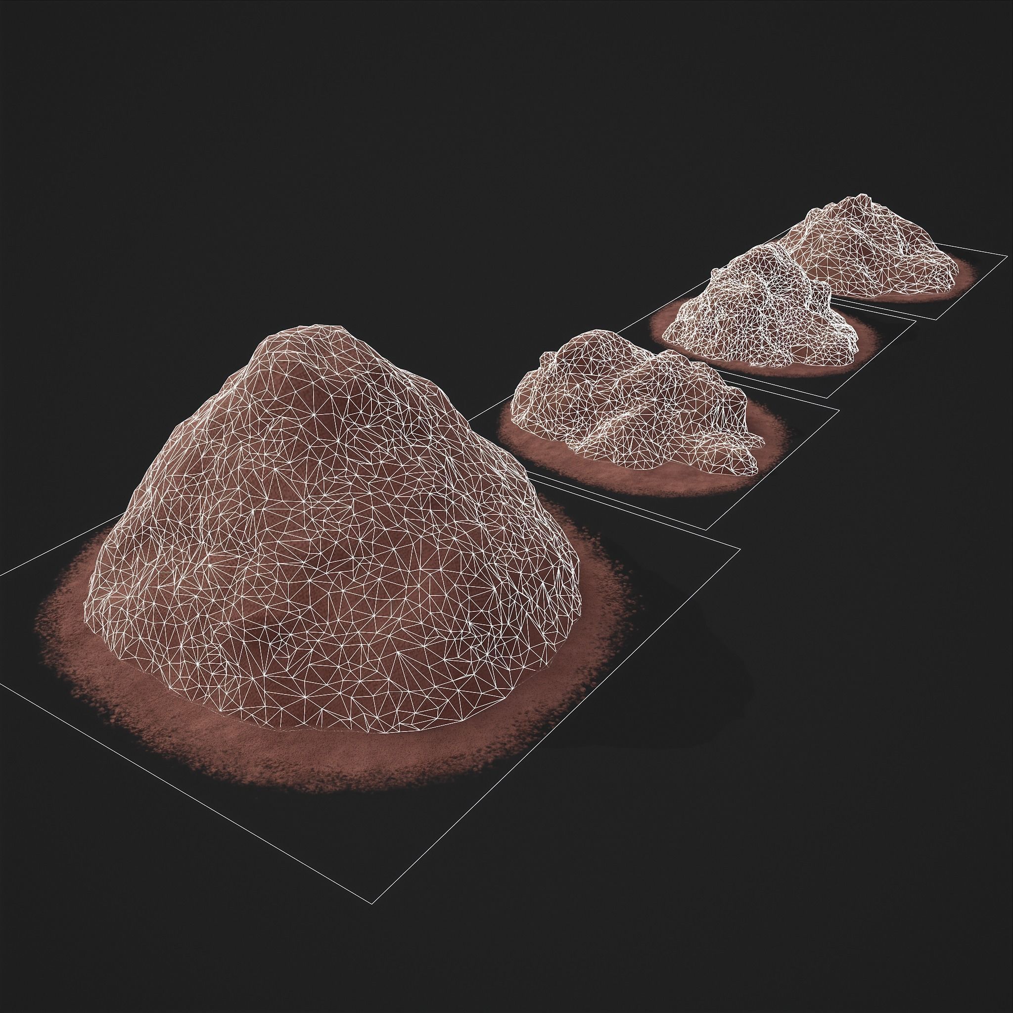 3D model Cocoa Powder Piles VR / AR / low-poly | CGTrader