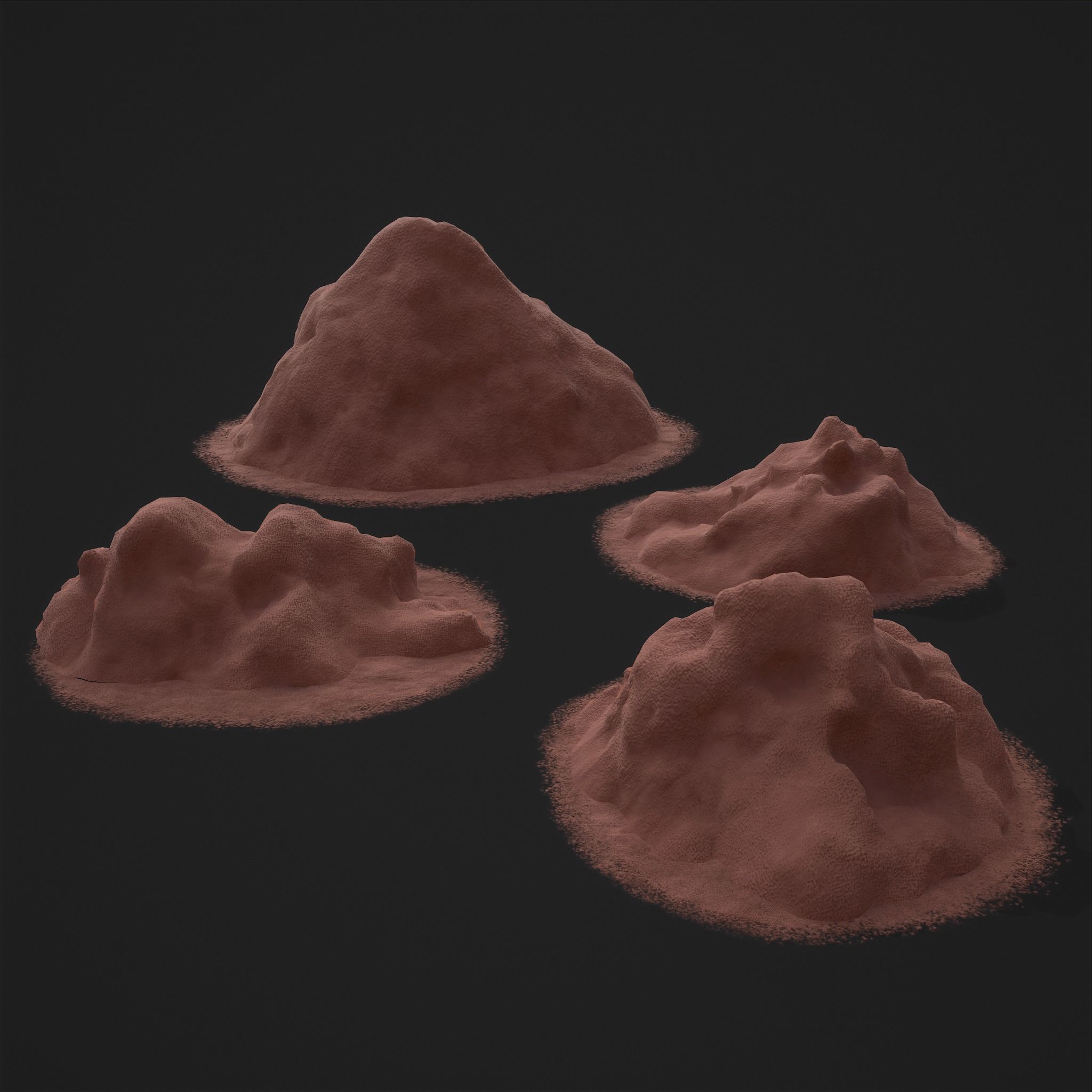 3D model Cocoa Powder Piles VR / AR / low-poly | CGTrader