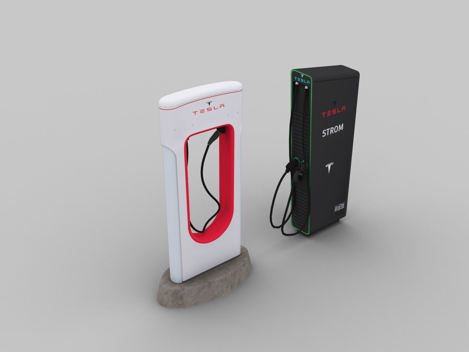 3D model Electric Vehicle Chargers pack 1 VR / AR / low-poly | CGTrader