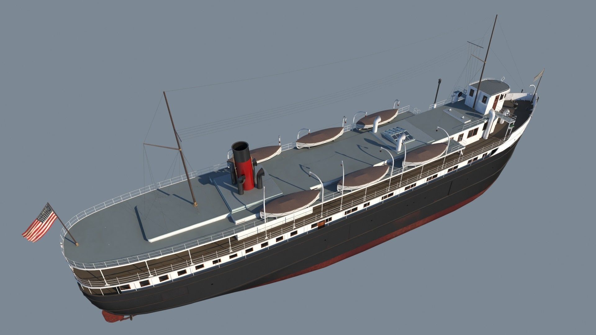 SS Wisconsin steamer ship 3D model | CGTrader