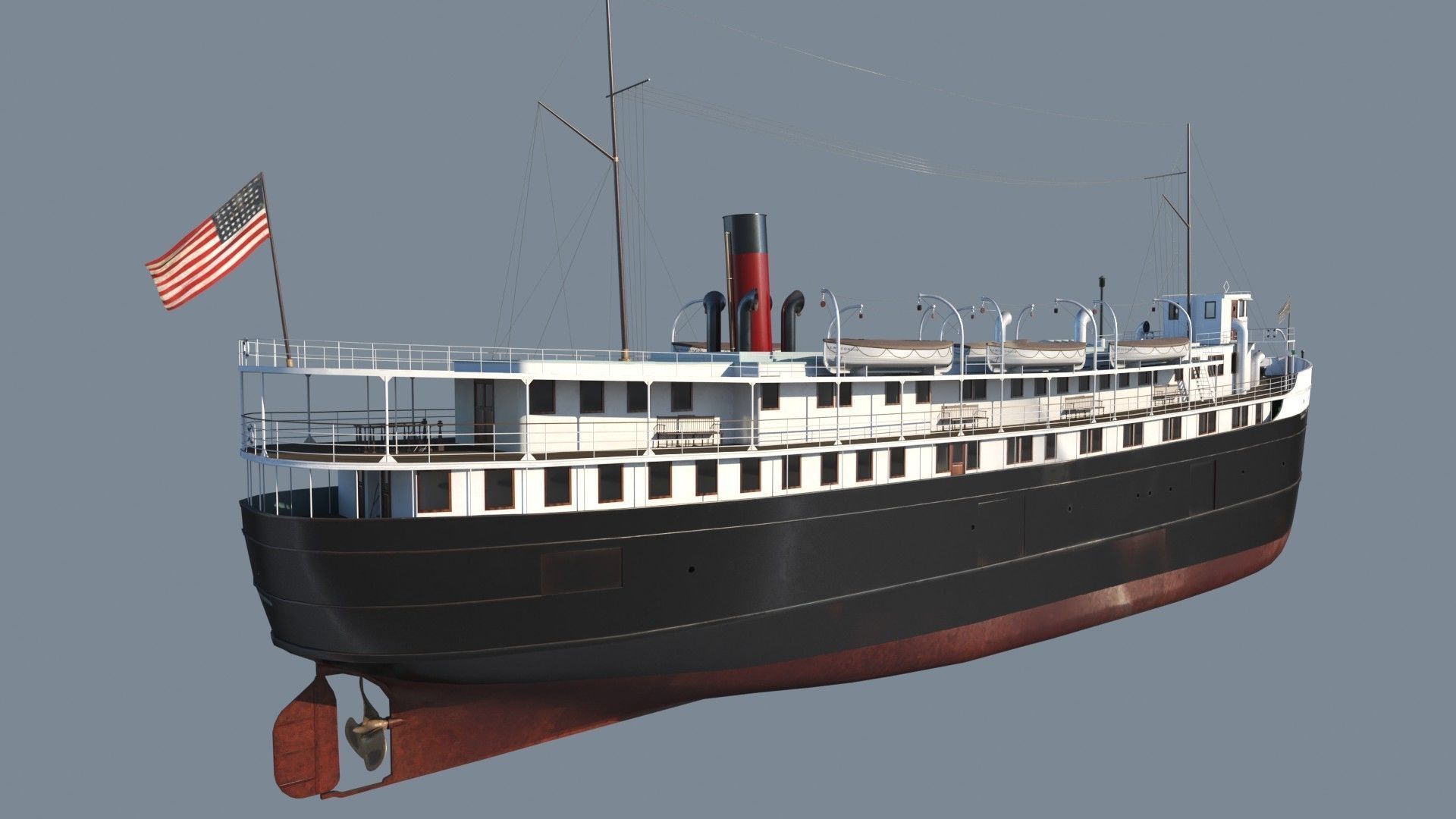 SS Wisconsin steamer ship 3D model | CGTrader