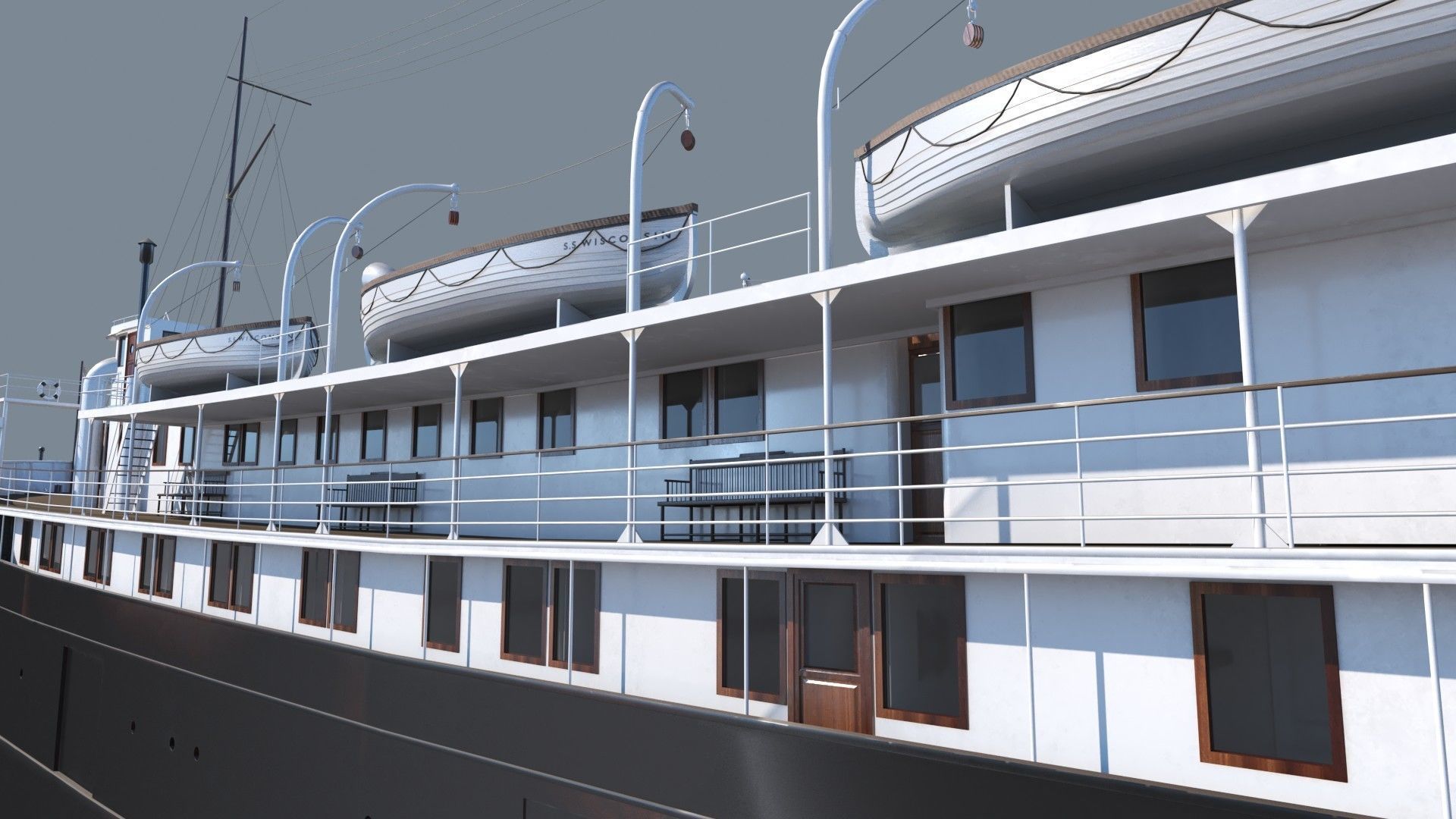 SS Wisconsin steamer ship 3D model | CGTrader