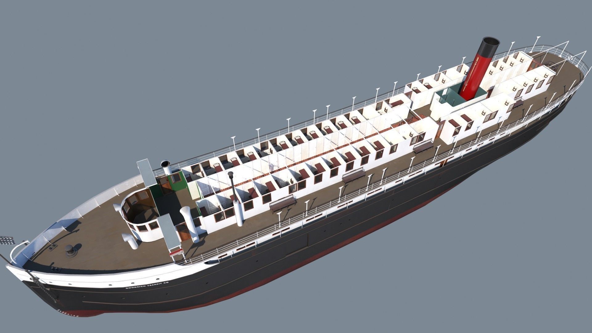 SS Wisconsin steamer ship 3D model | CGTrader