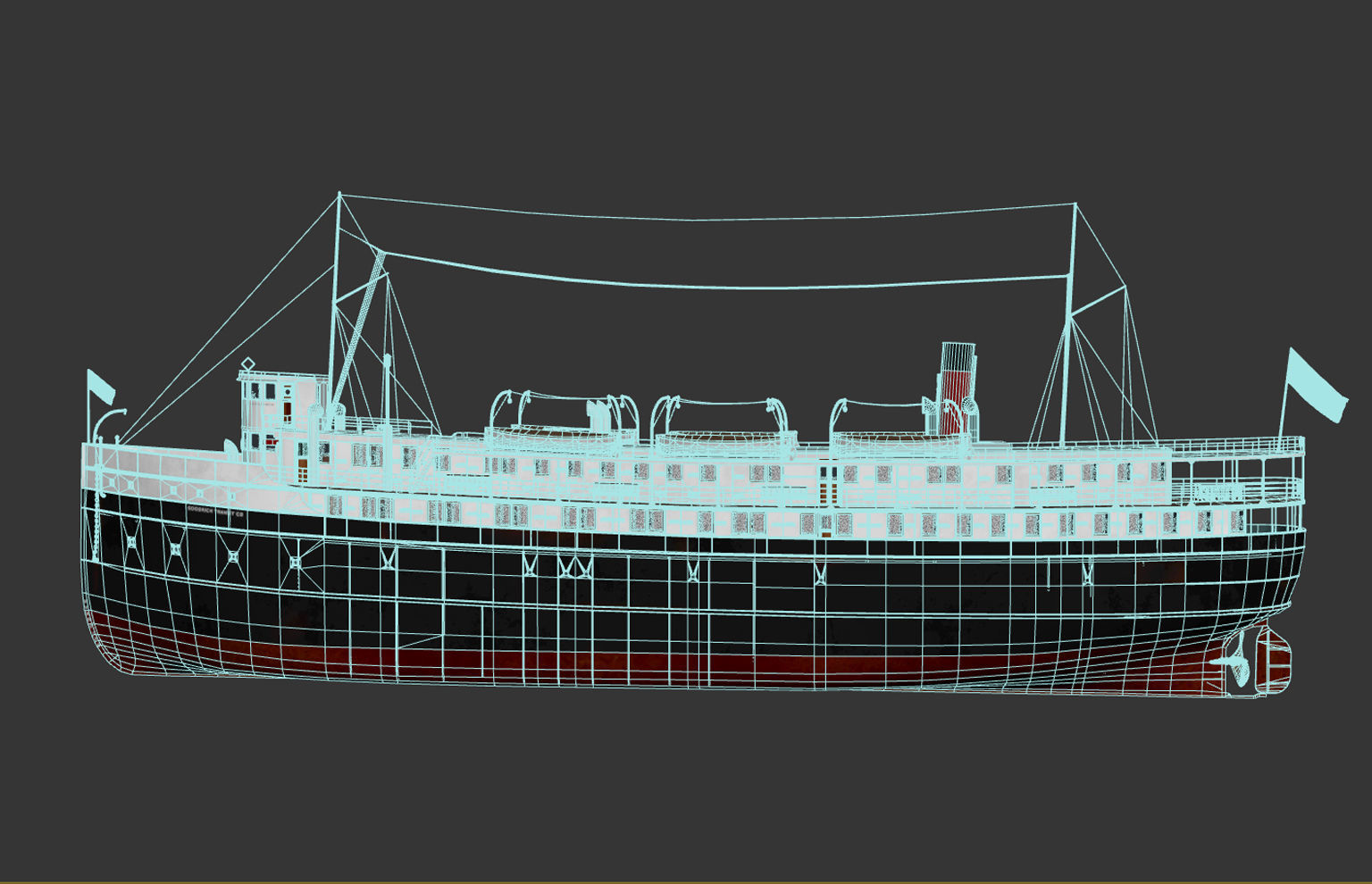 SS Wisconsin steamer ship 3D model | CGTrader