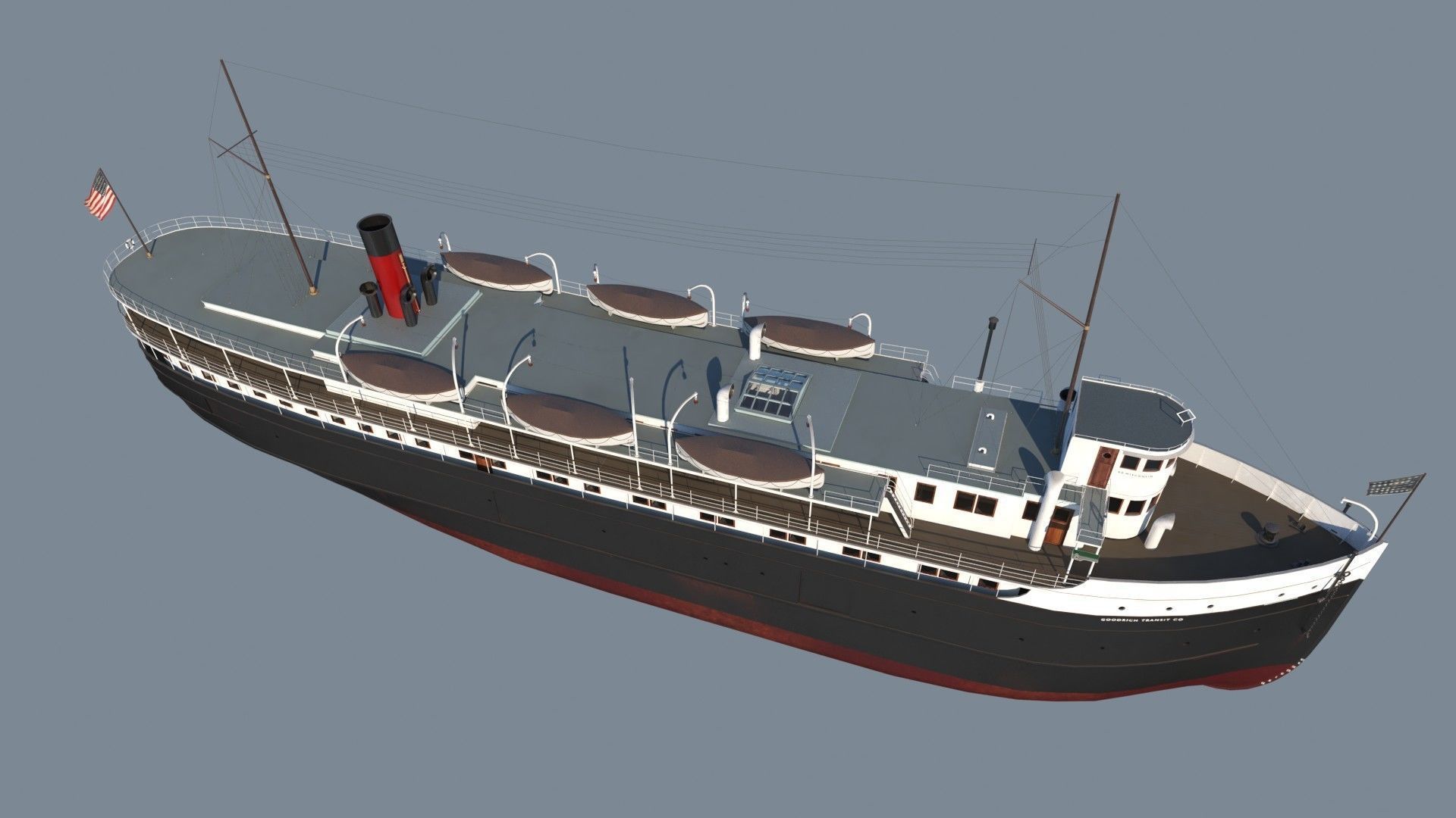 SS Wisconsin steamer ship 3D model | CGTrader