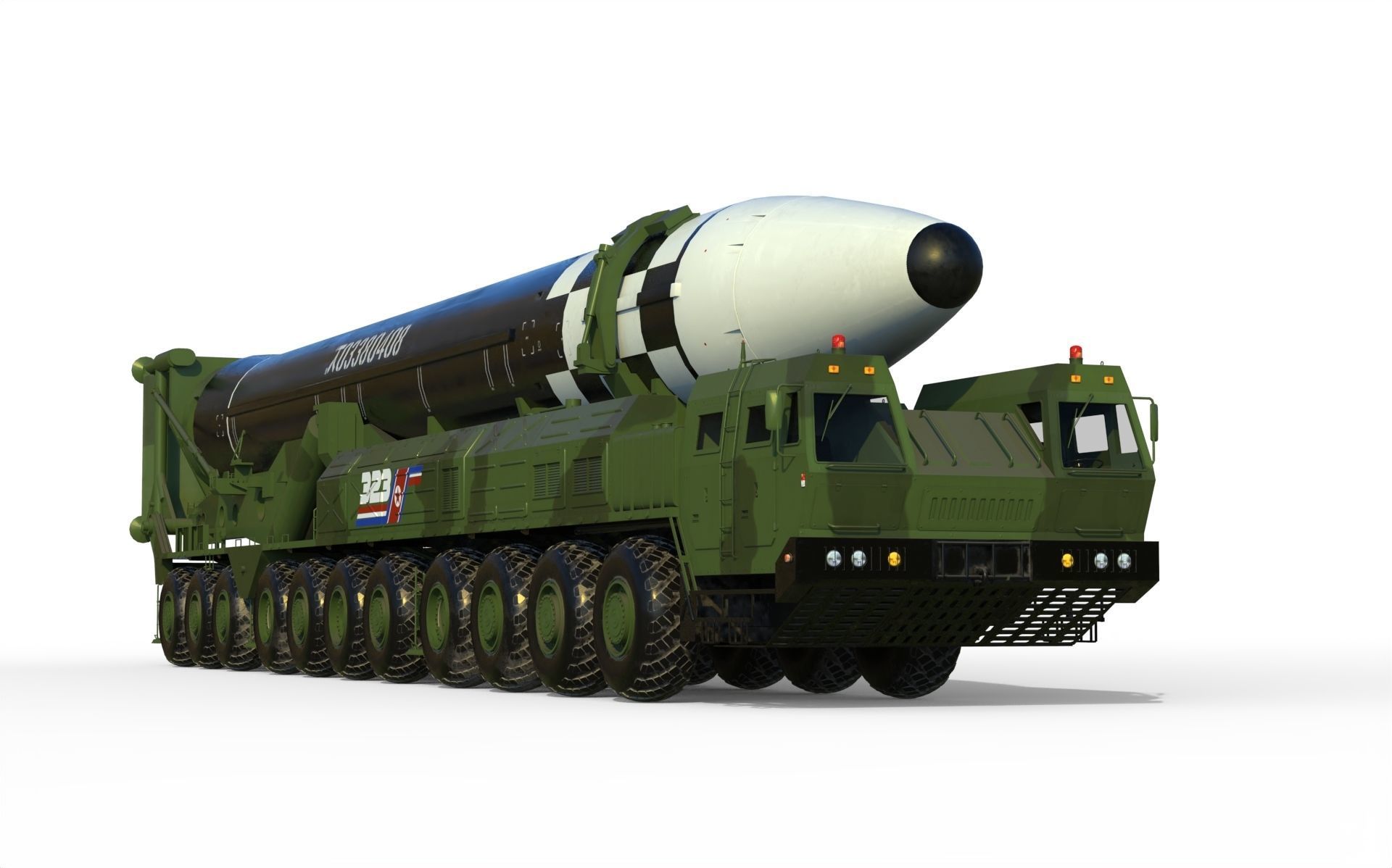 Hwasong 17 missile launcher 3D model | CGTrader
