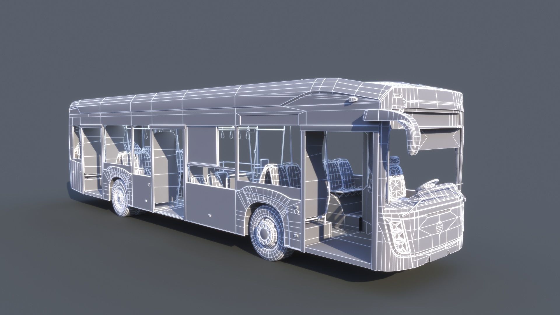 Electric Bus KamAZ 6282 Nefaz 5299 3D model | CGTrader
