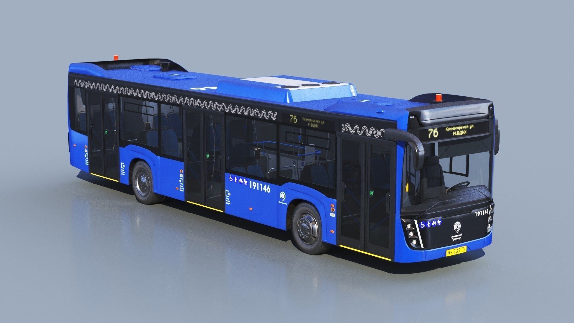 Electric Bus KamAZ 6282 Nefaz 5299 3D model | CGTrader