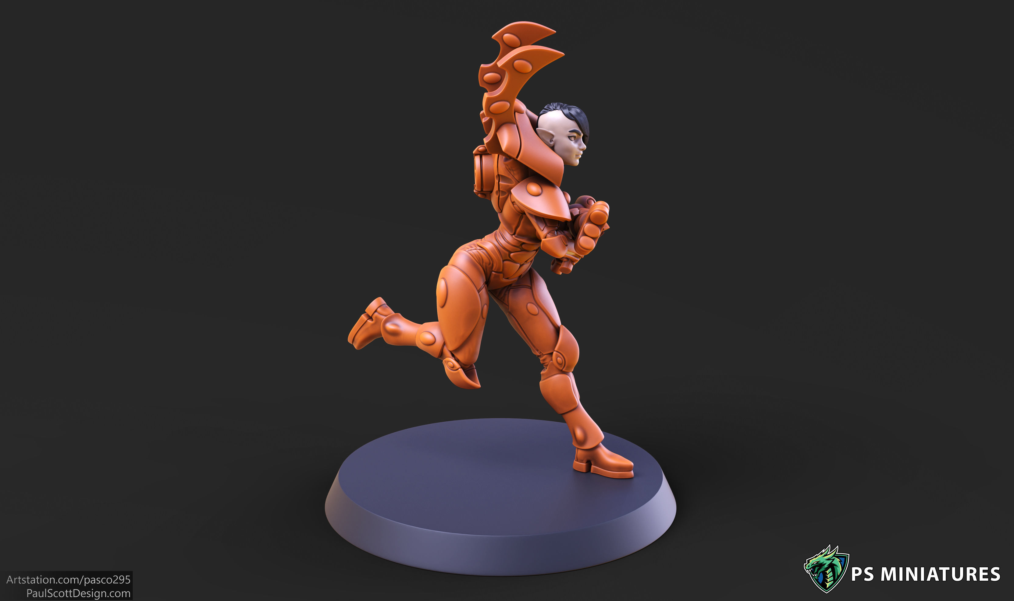 Space Elf Female Soldier Pose 3 - 7 Variants and 2 Pinups 3D model 3D ...