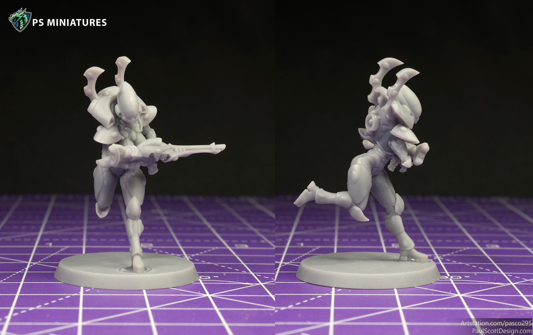 Space Elf Female Soldier Pose 3 - 7 Variants and 2 Pinups 3D model 3D ...