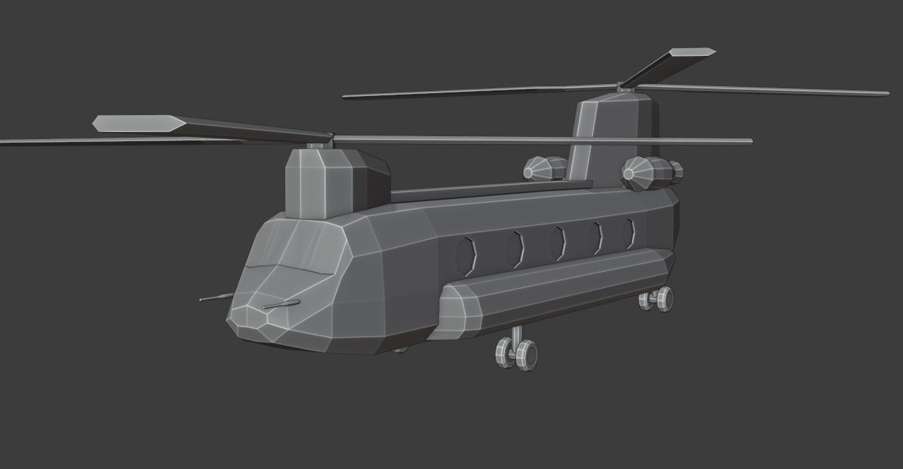 3D model Chinook CH47 Low Poly VR / AR / low-poly | CGTrader