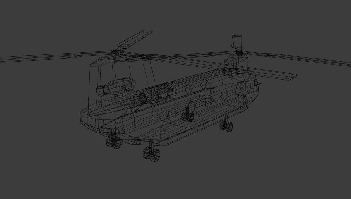 3D model Chinook CH47 Low Poly VR / AR / low-poly | CGTrader