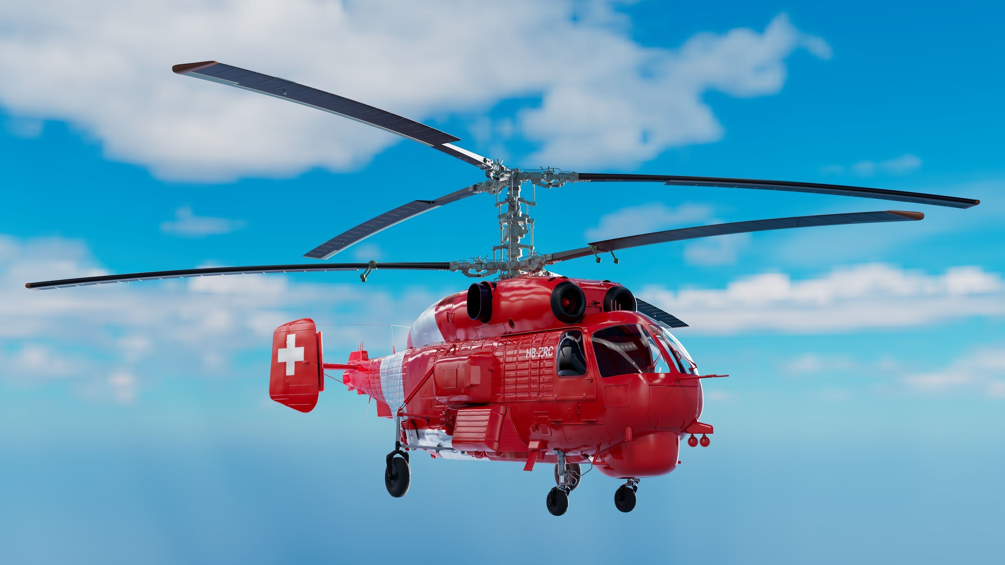 Ka-28 Helicopter sub div model in 3 different color schemes 3D model ...