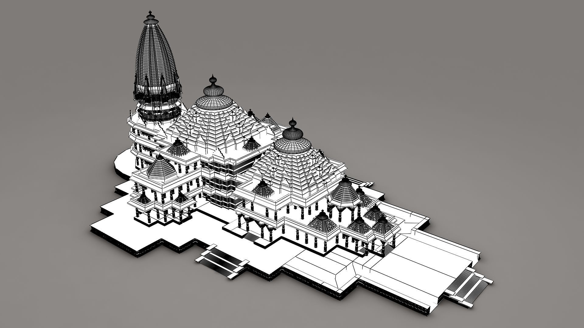 Ram Mandir 3D model | CGTrader