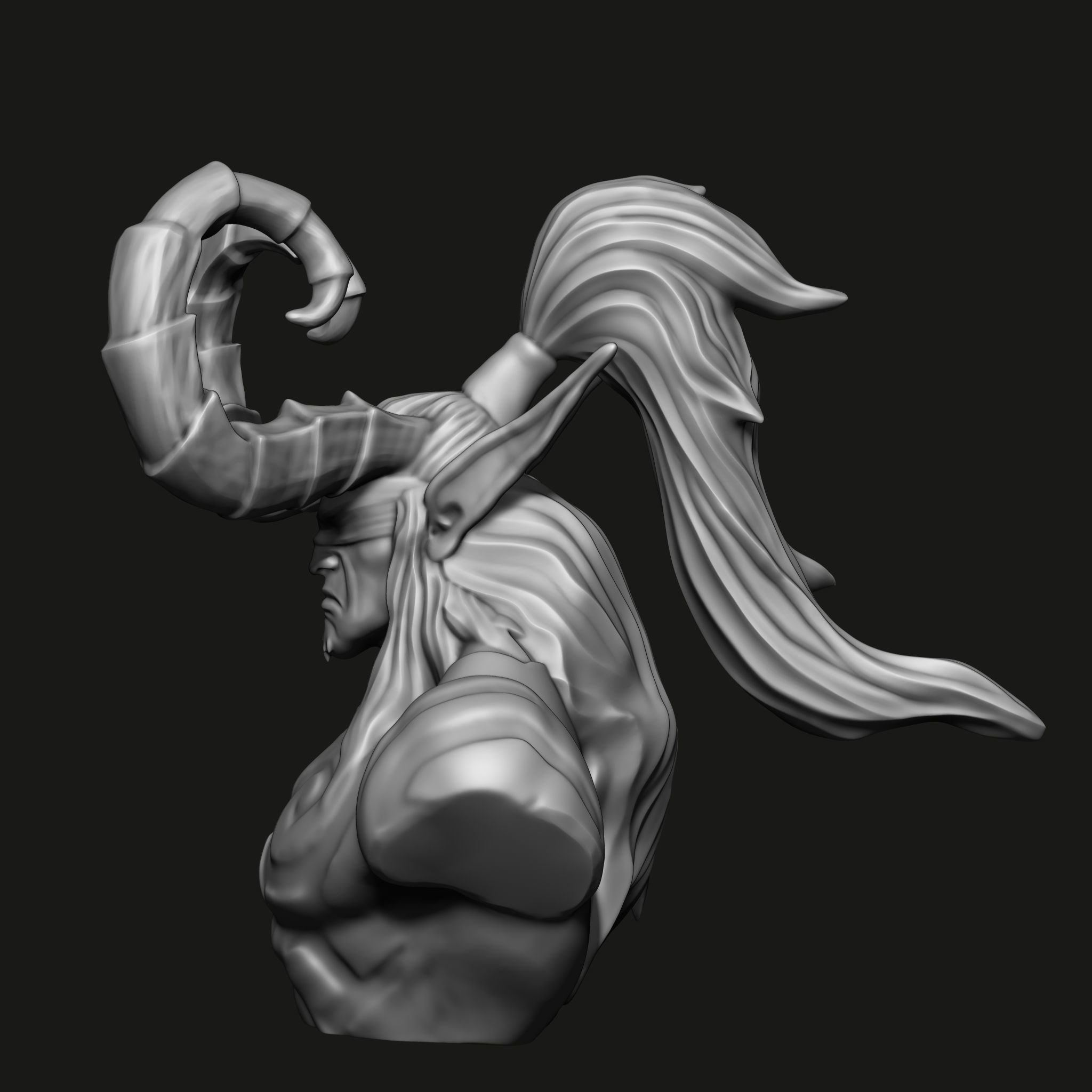 Illidan Stormrage Bust - 3D Print Model 3D model 3D printable | CGTrader