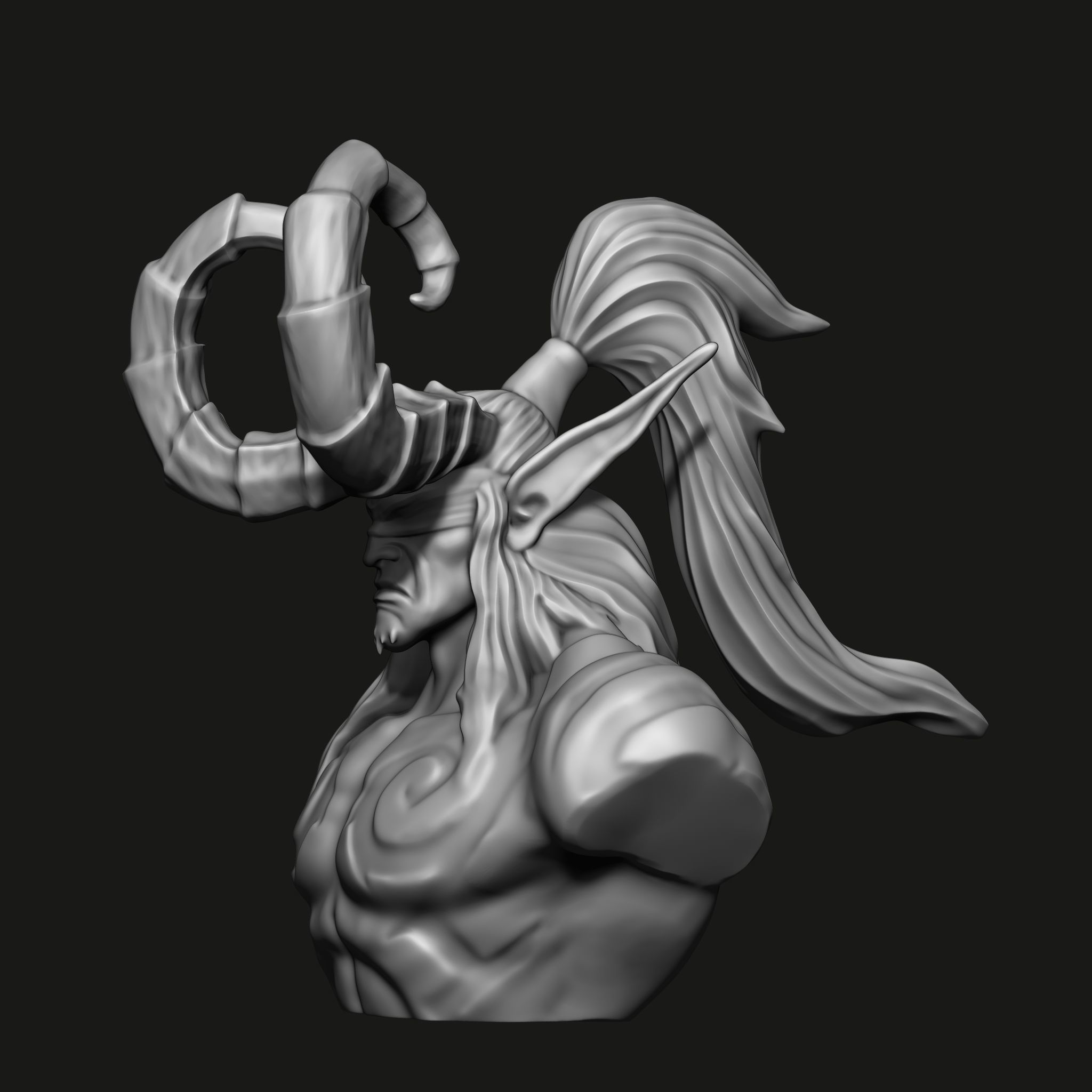 Illidan Stormrage Bust - 3D Print Model 3D model 3D printable | CGTrader