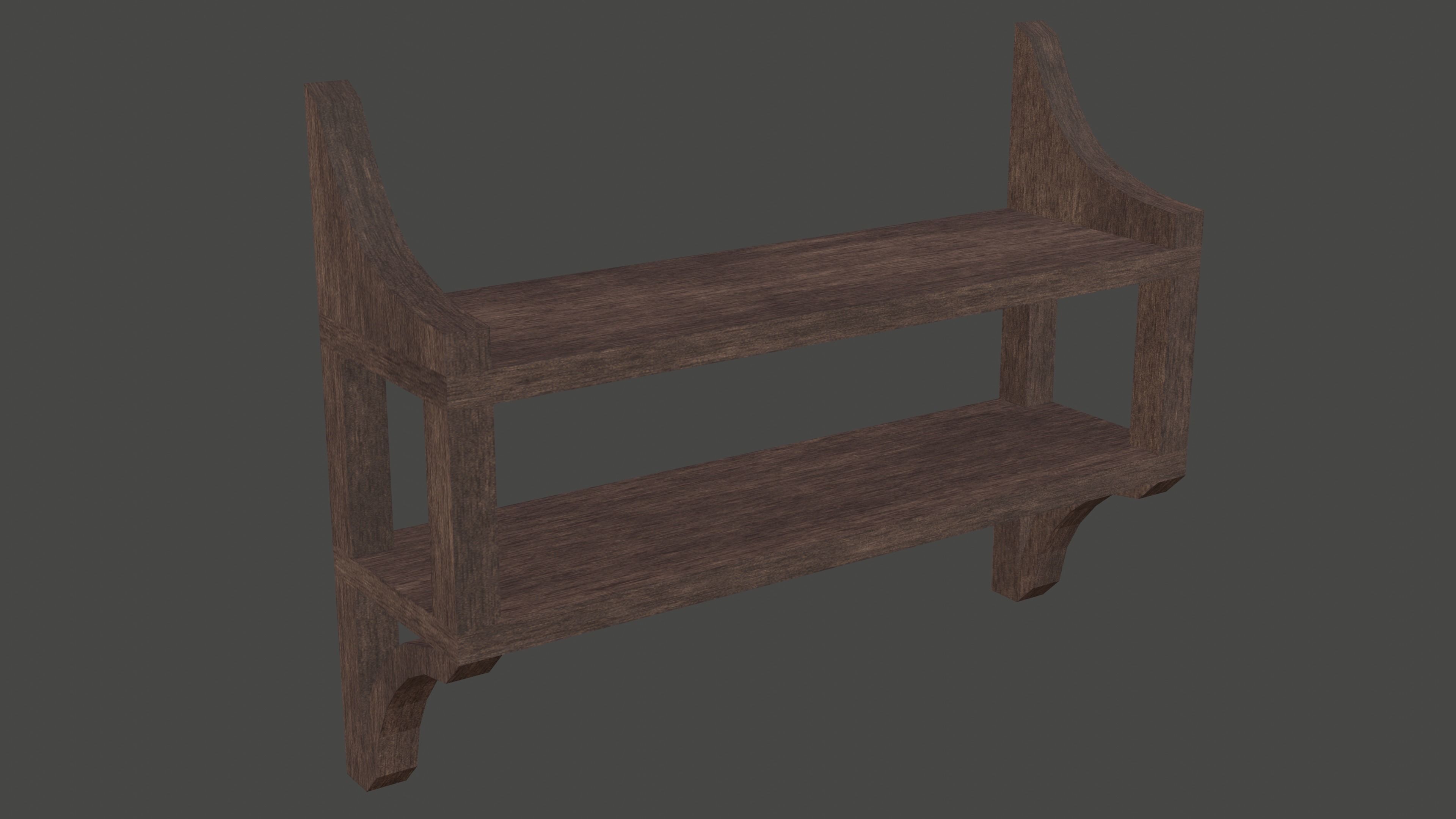 Old Shelf - Lowpoly Gameready PBR free VR / AR / low-poly 3D model ...