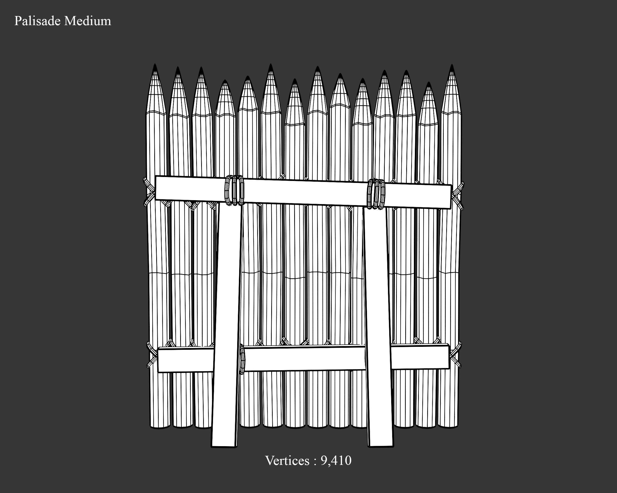 3D model Medieval Defense Spike Palisades VR / AR / low-poly | CGTrader