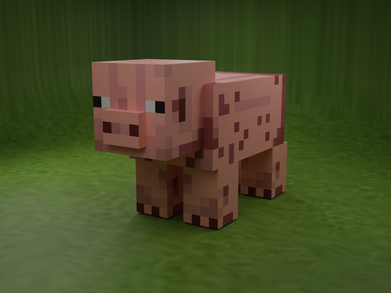 Pig from minecraft free 3D model | CGTrader