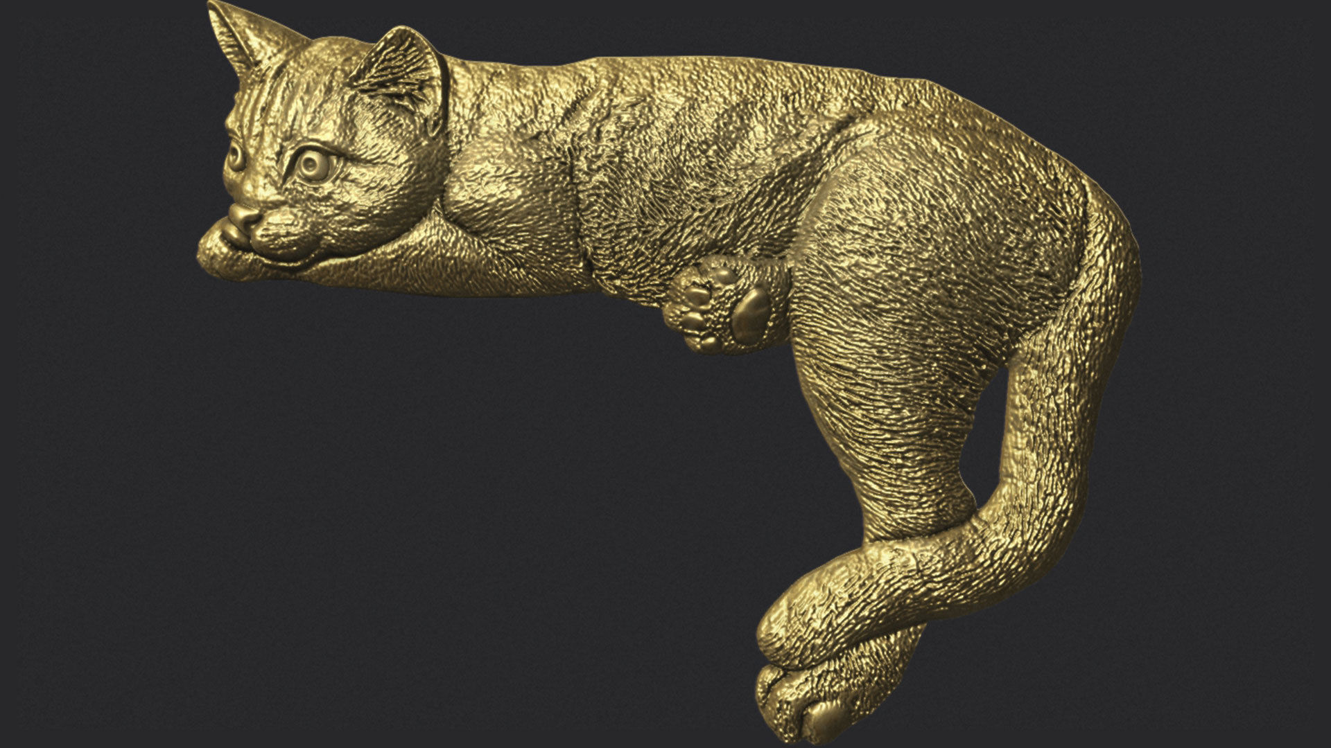 Lazy Cat Bas-Relief 3D model 3D printable | CGTrader