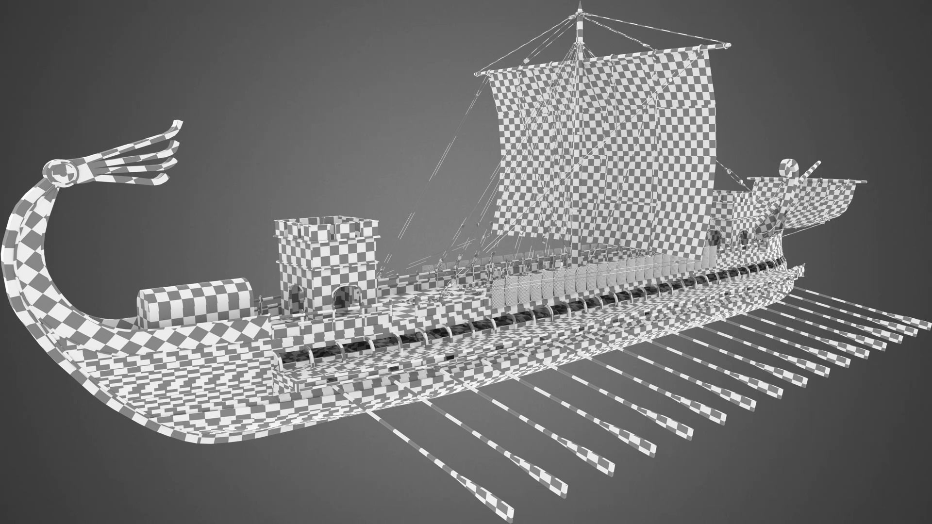 3D model Roman Ship Galley VR / AR / low-poly | CGTrader