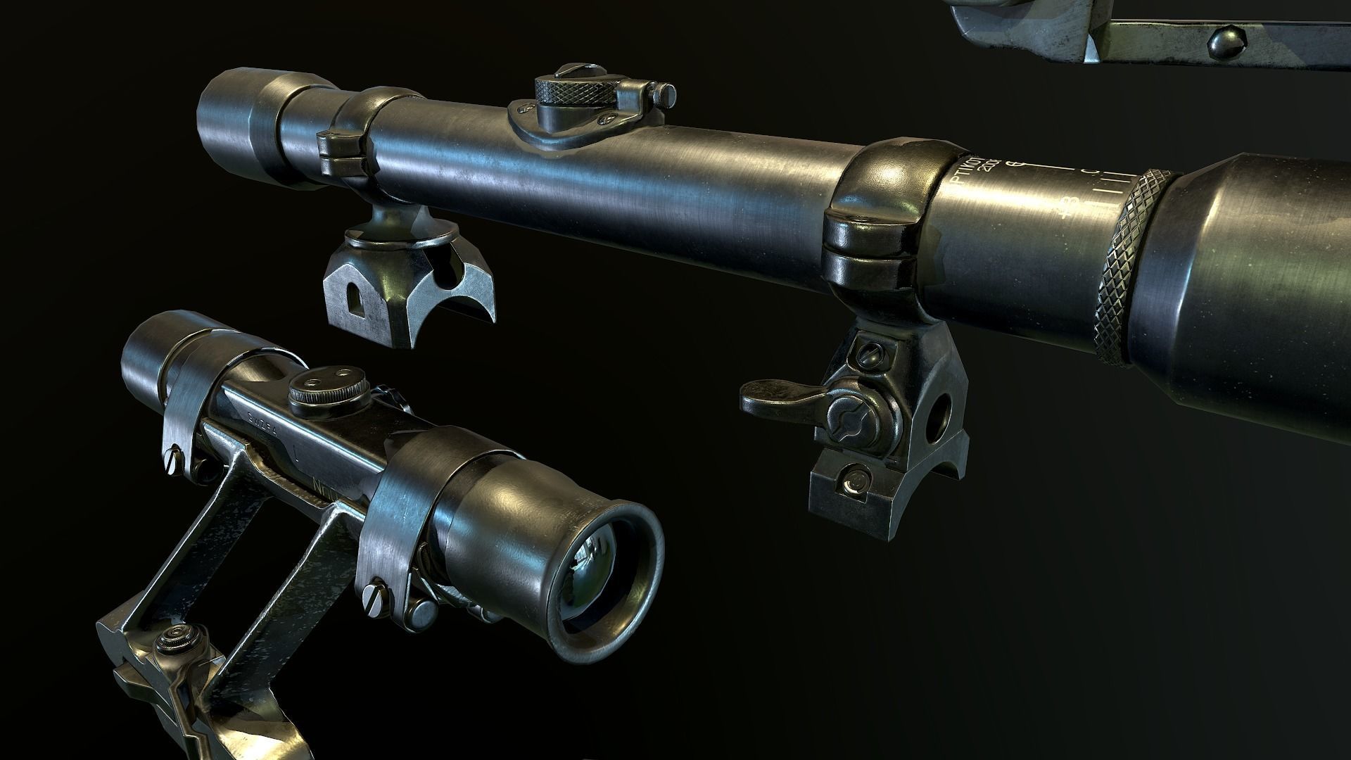 3D Model Collection WW2 Scope PACK VR / AR / low-poly | CGTrader