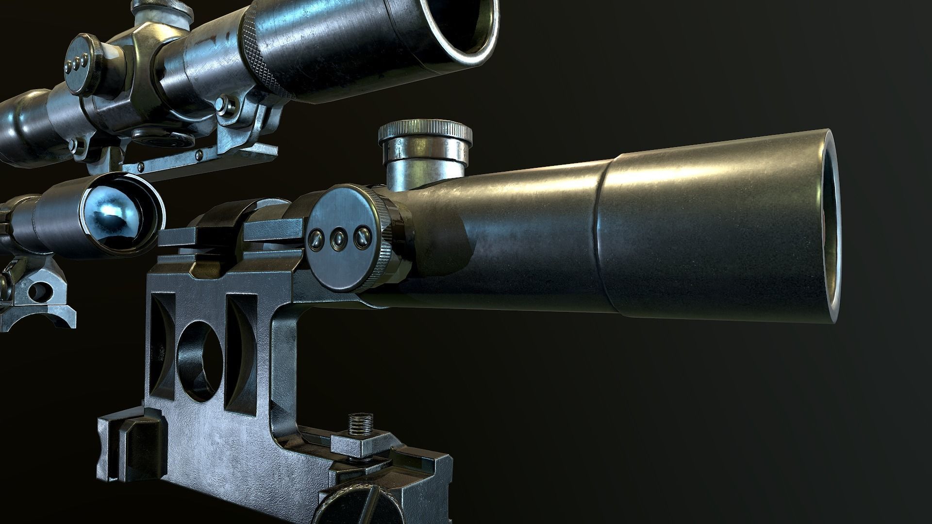 3D Model Collection WW2 Scope PACK VR / AR / low-poly | CGTrader