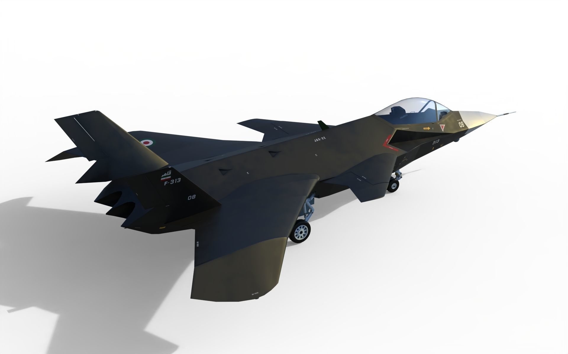 Qaher F-313 iranian stealth fighter 3D model | CGTrader